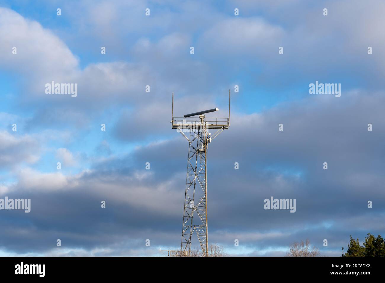 Tower with coastal surveillance radar system and various communication ...