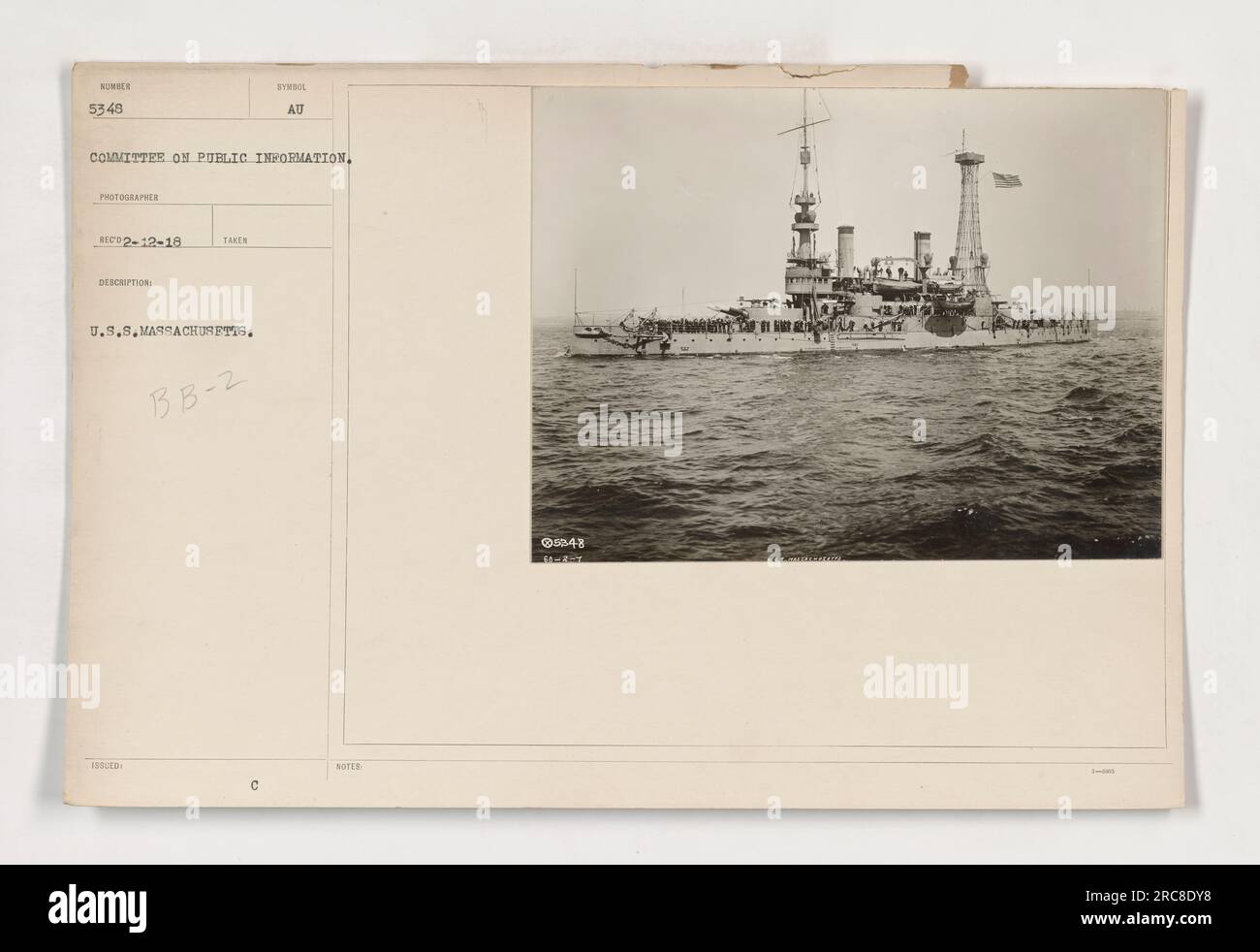 American soldiers aboard the U.S.S. Massachusetts during World War I ...