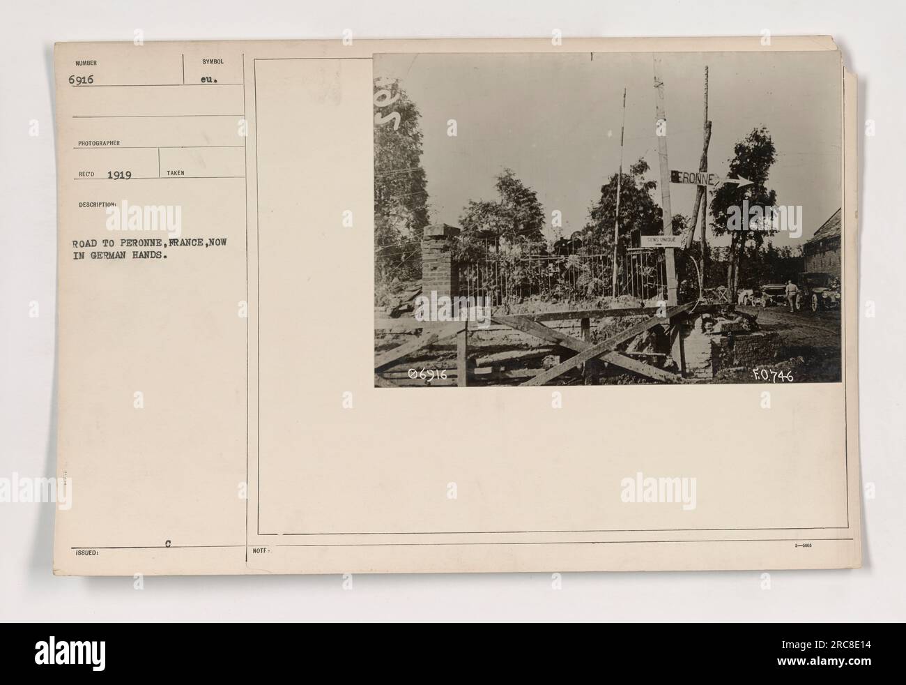 Image 111-SC-6916 shows a road to Peronne, France during World War One ...