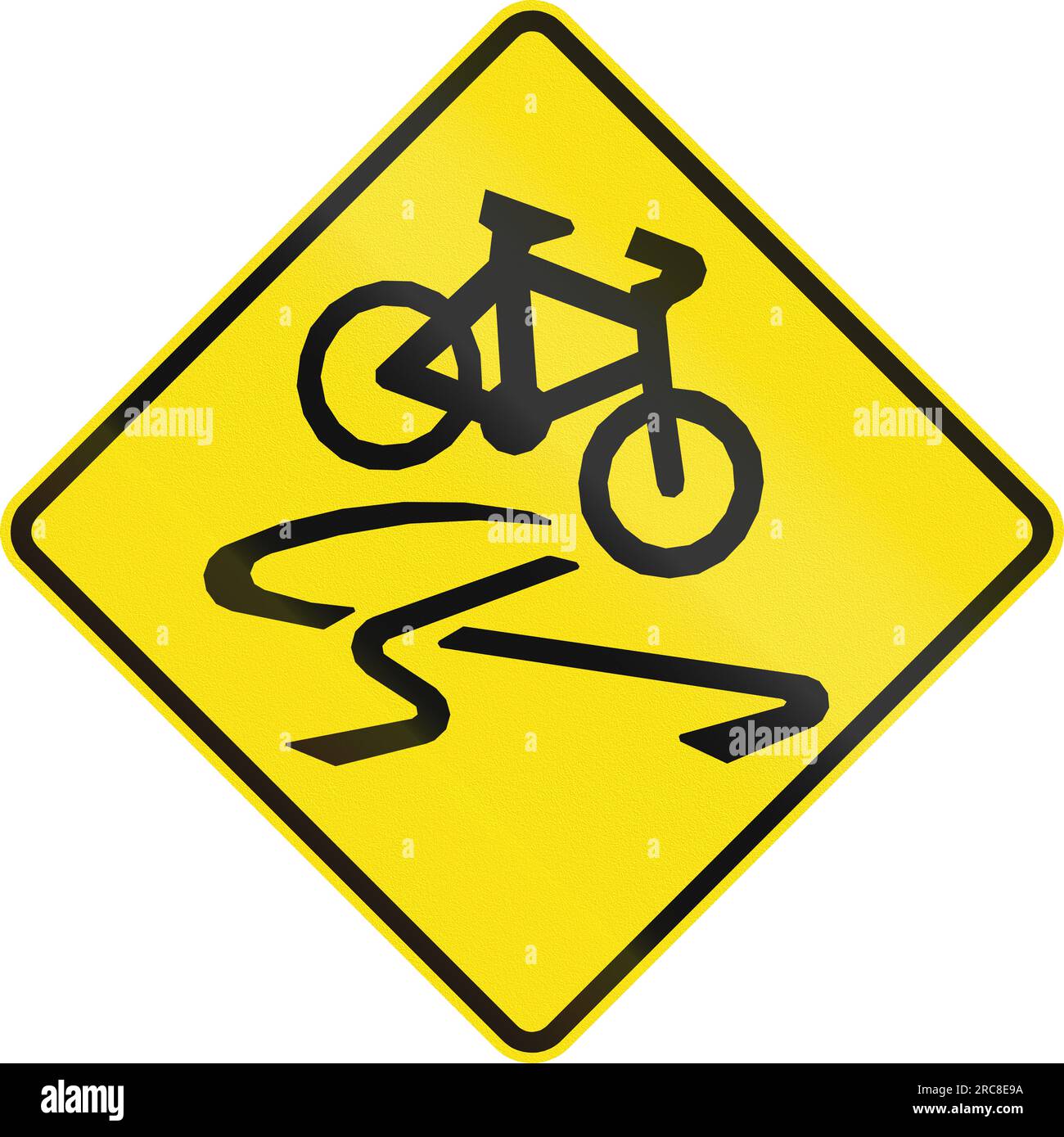 Australian road warning sign - Slip danger for cyclists Stock Photo - Alamy