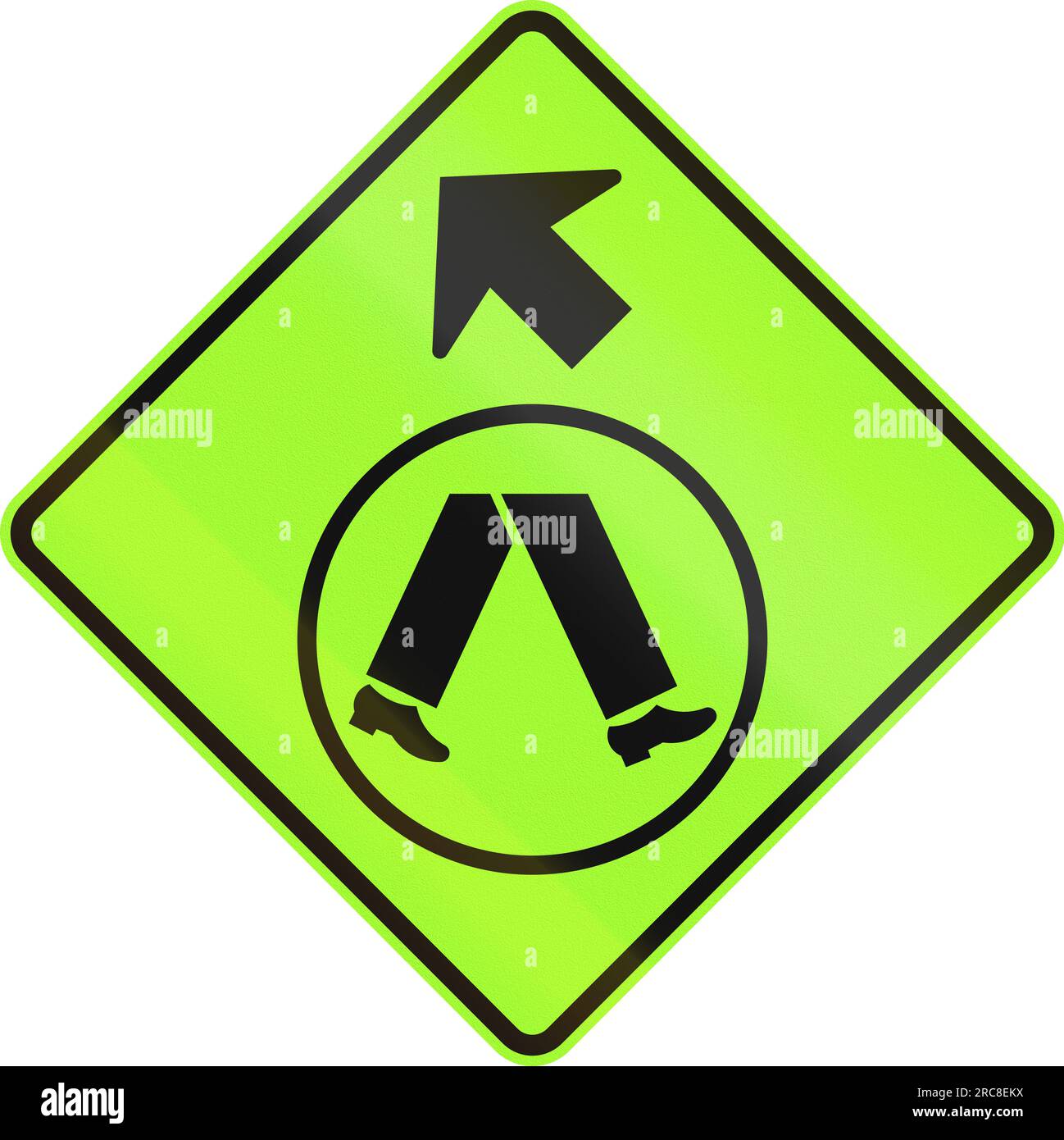 An Australian warning traffic sign - Pedestrian Crossing Ahead on Side ...