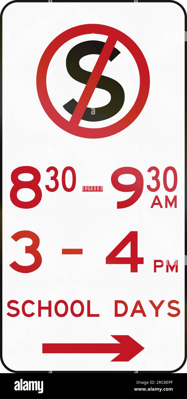 Australian traffic sign - No Stopping At School Days Stock Photo - Alamy