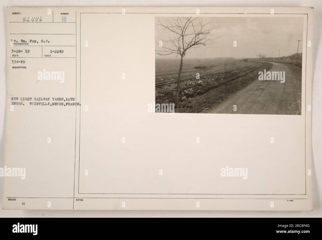The image shows the new light railway yards of the 12th Engineers in ...