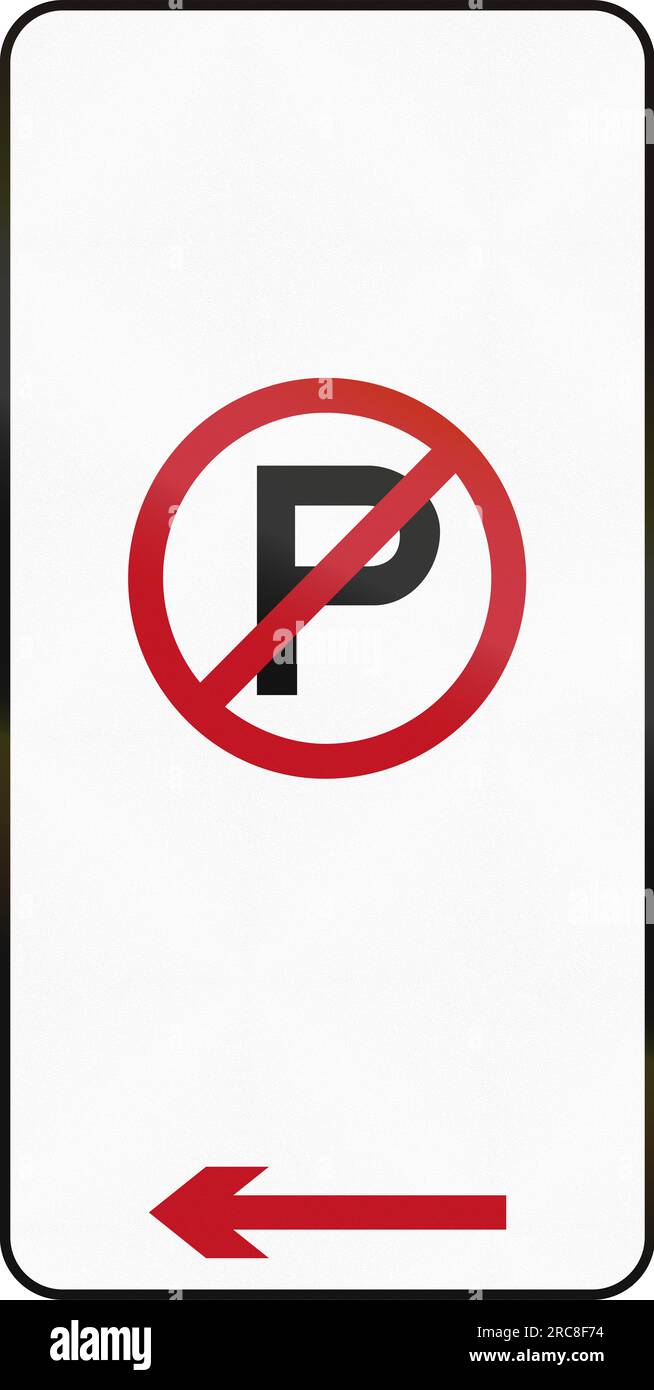 Australian traffic sign: No parking along carriageway Stock Photo - Alamy