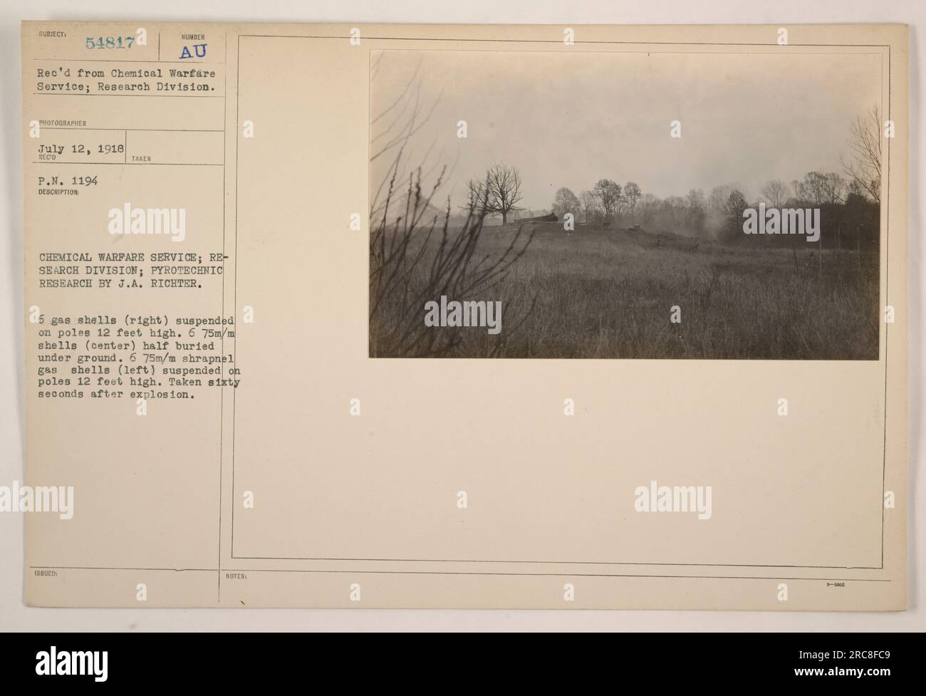 This image shows a scene from pyrotechnic research conducted by J.A ...