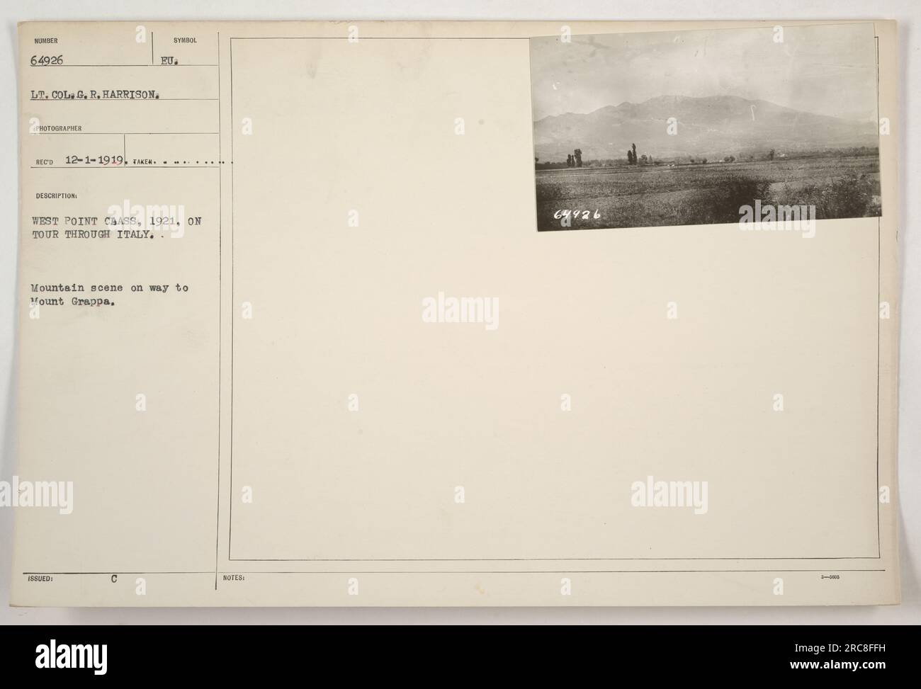 West Point class of 1921 on tour in Italy. This image, numbered 64926 ...