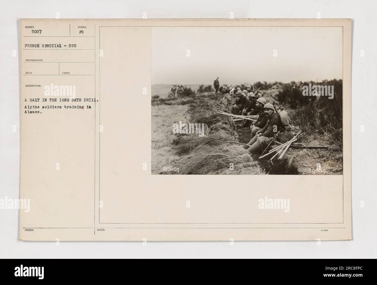 French Alpine soldiers undergoing training in Alsace during World War ...