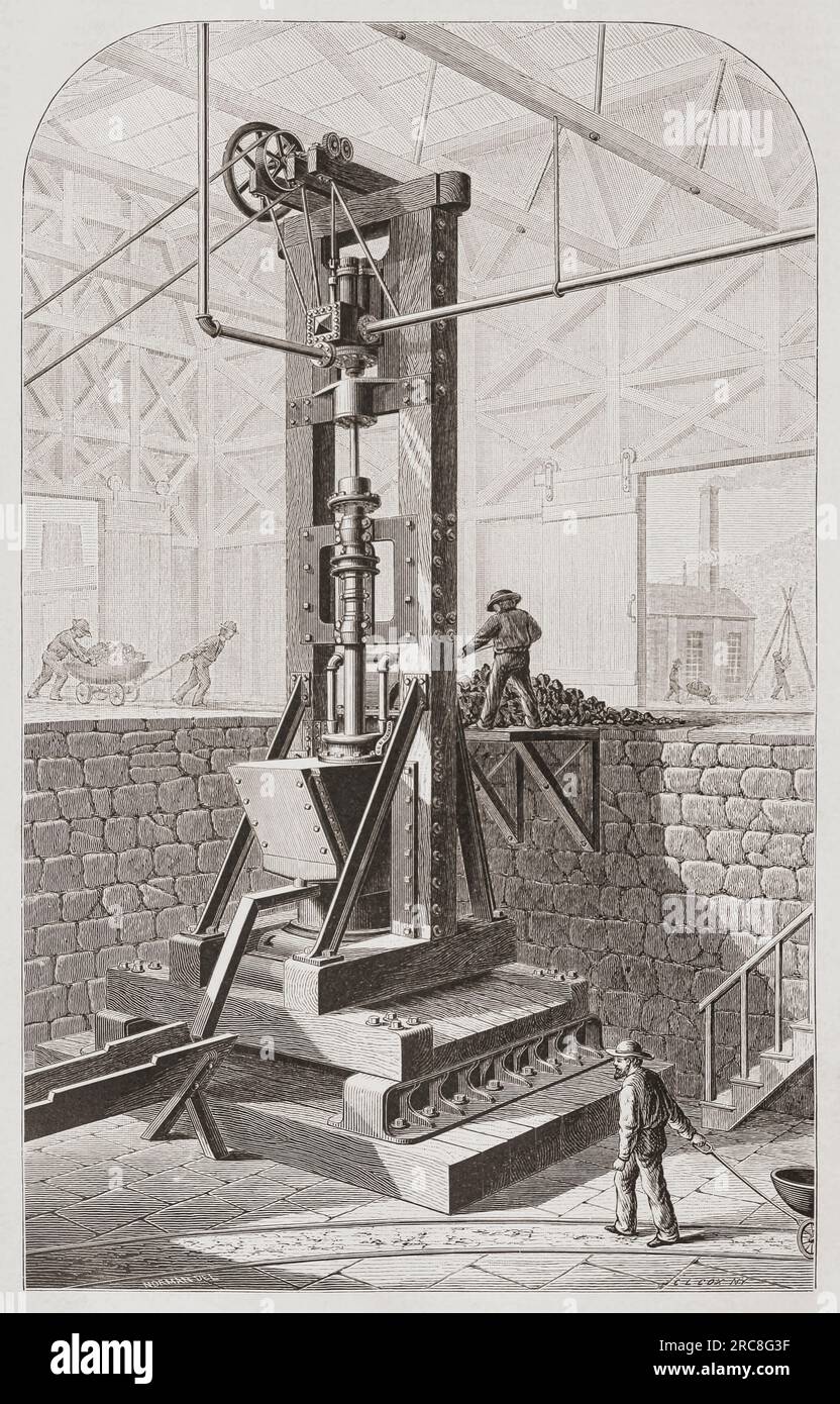 19th century stamp mill, also known as a stamp battery or stamping mill ...