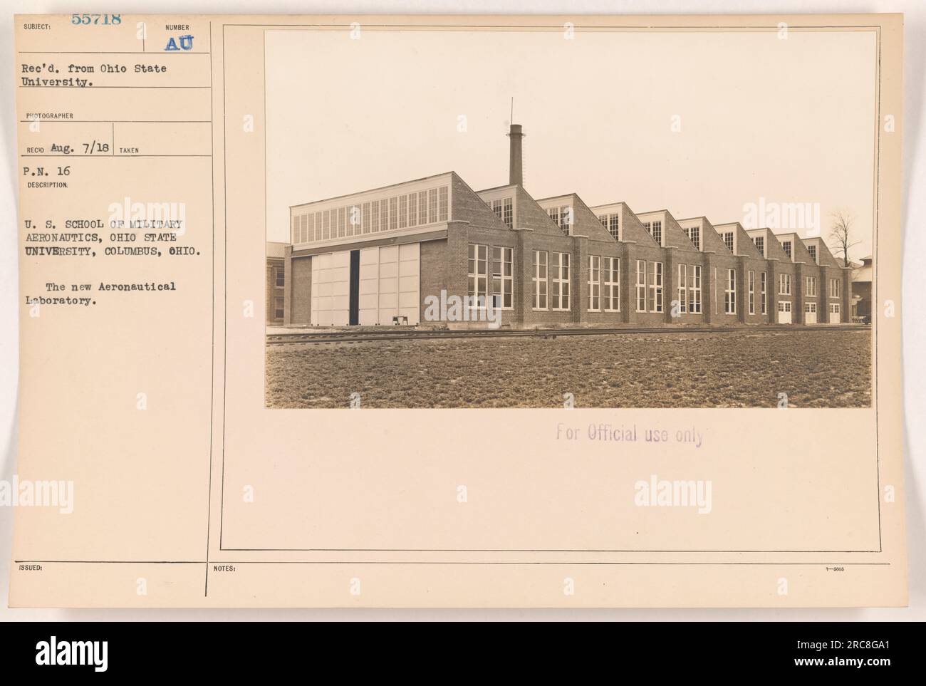 "Photograph of the new Aeronautical Laboratory at U.S. School of ...