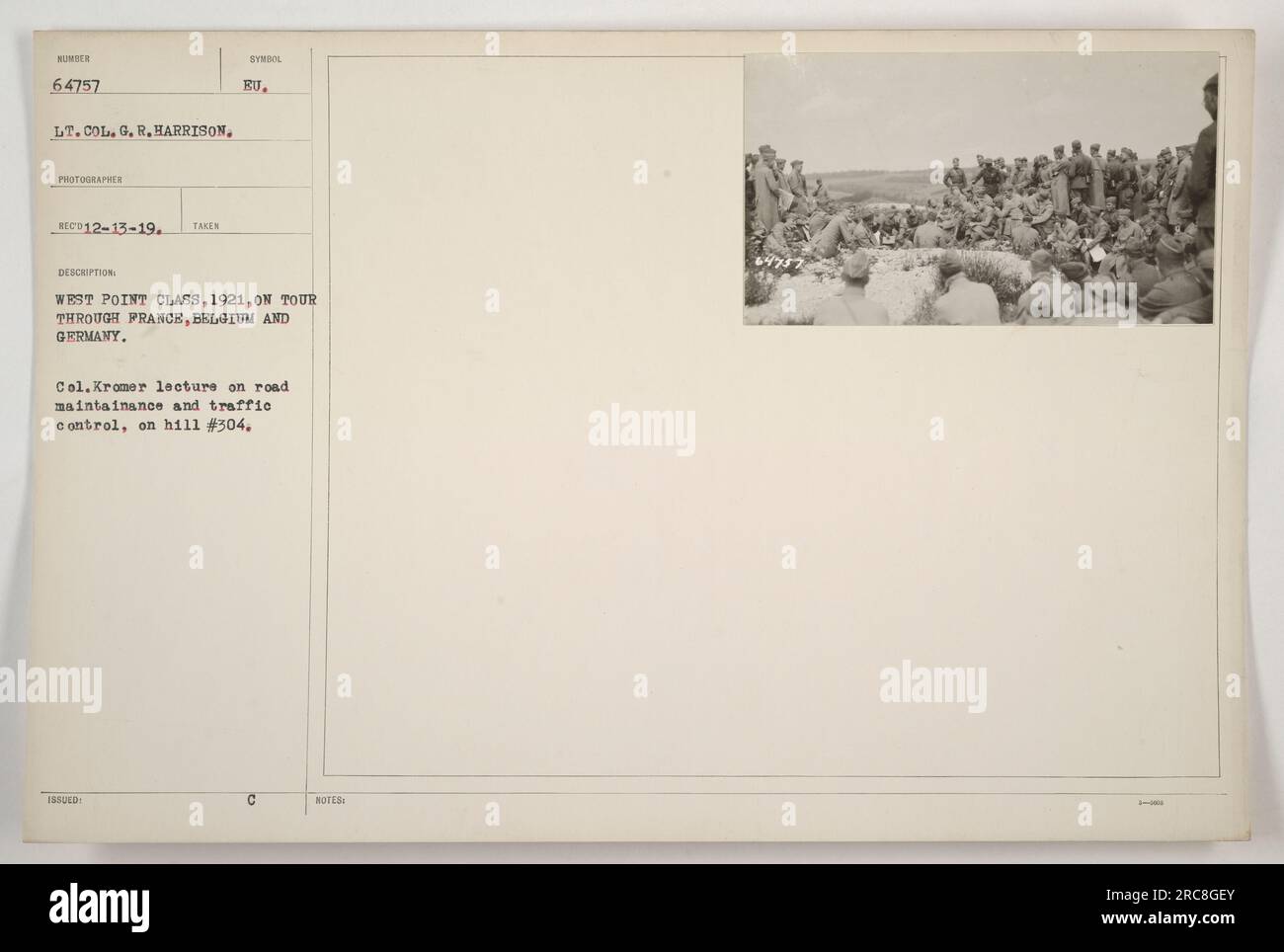 West Point Class of 1921 visiting Europe during World War I. Col ...