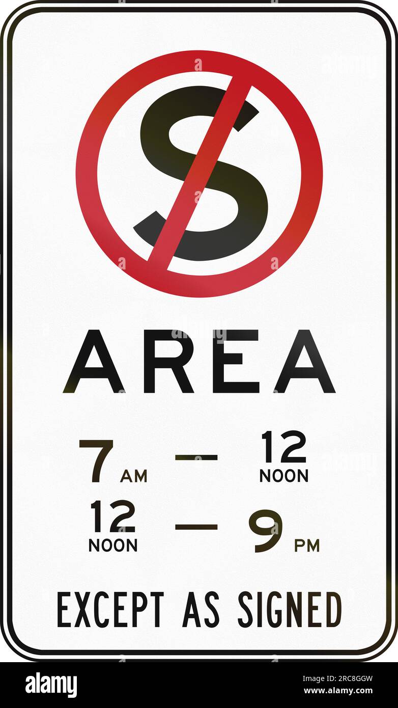Australian traffic sign - No Stopping At Times Shown Stock Photo - Alamy