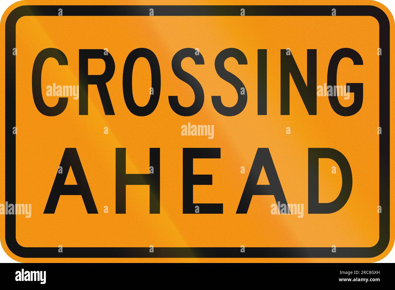 An Australian warning traffic sign - Crossing ahead, orange version ...
