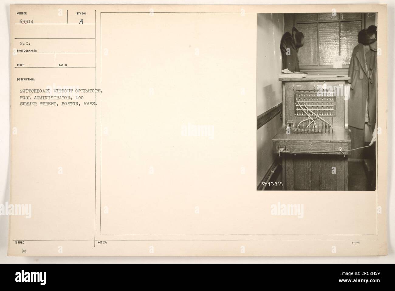 A photograph of a switchboard without operators. The image was taken by ...