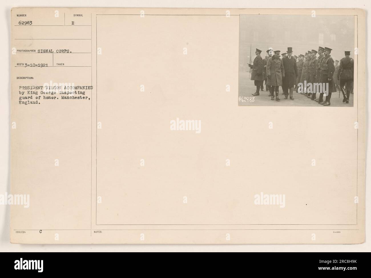 President Wilson and King George inspecting a Guard of Honor in ...