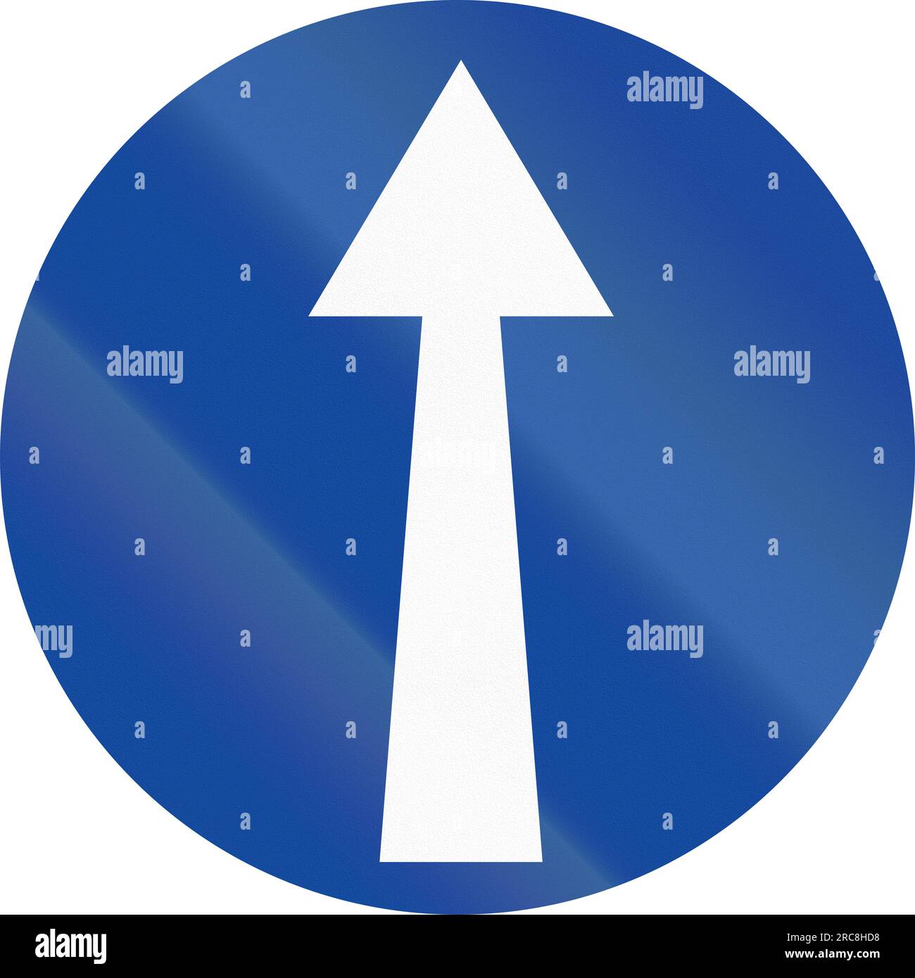 Greek traffic sign: Go straight Stock Photo - Alamy