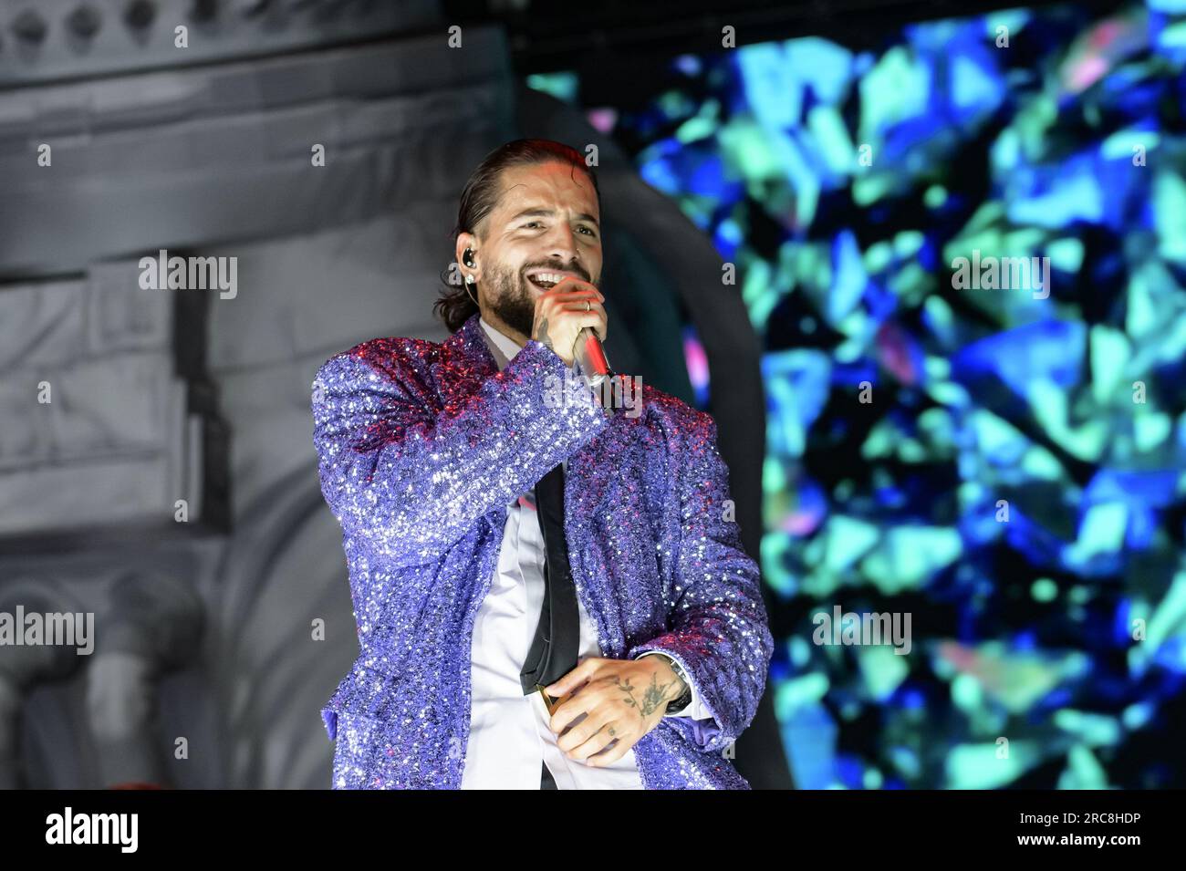 Maluma, real name Juan Luis Londono Arias, performs during the concert ...