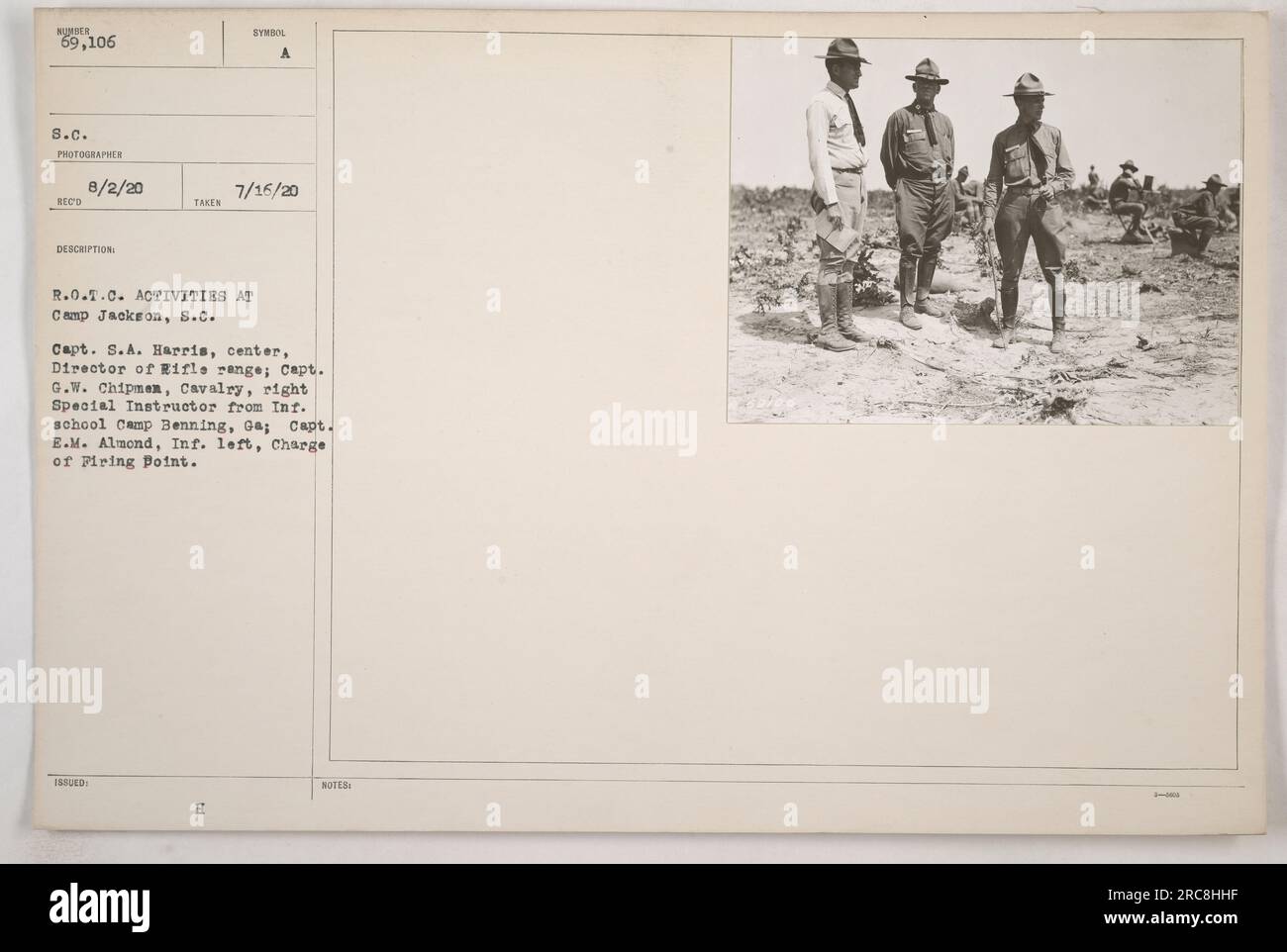 Image depicts Capt. S.A. Harris, Capt. G.W. Chipman, and Capt. E.M ...