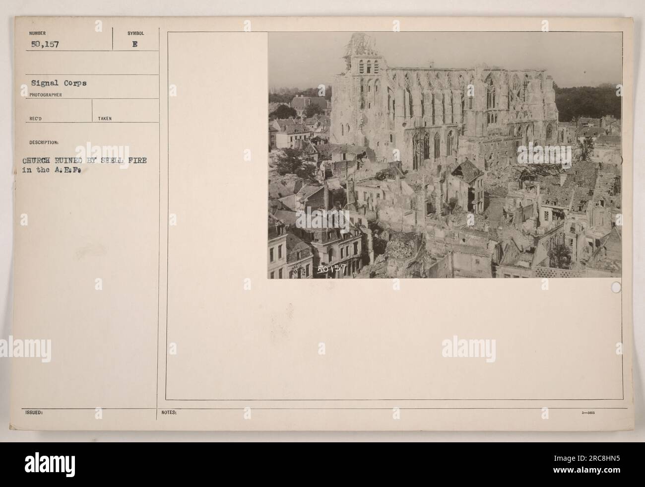 Ruined church in the A.E.F. Picture by Signal Corps. Taken during World ...