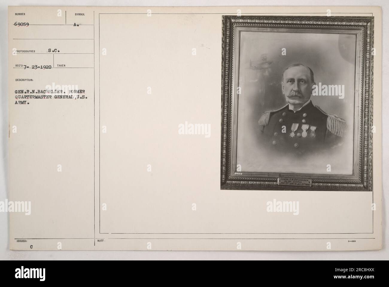 General R. N. Bachelder, former Quartermaster General of the U.S. Army ...