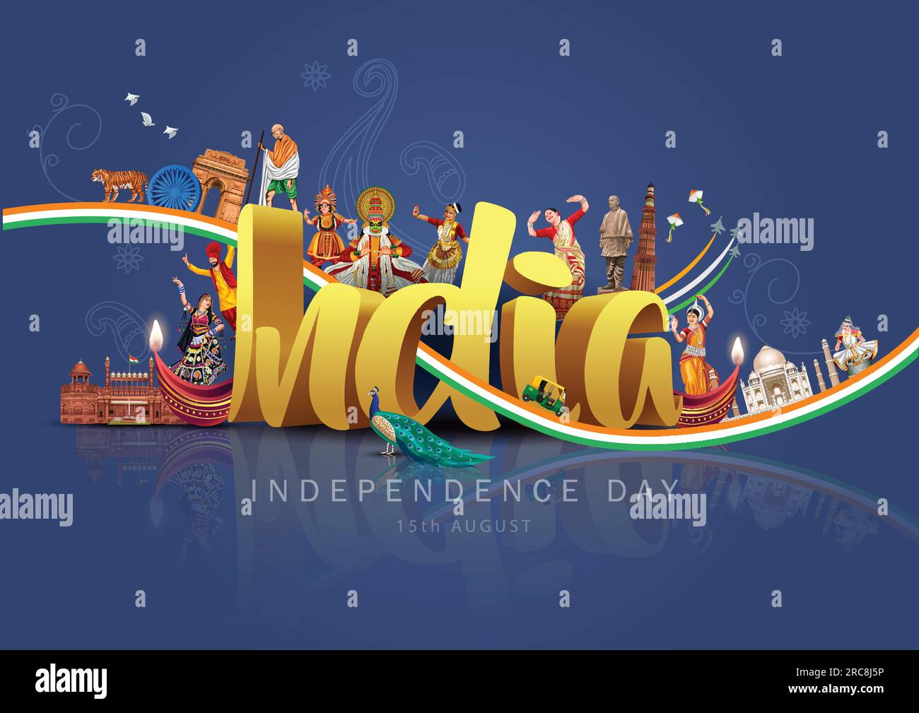 happy independence day India greetings. vector illustration design ...
