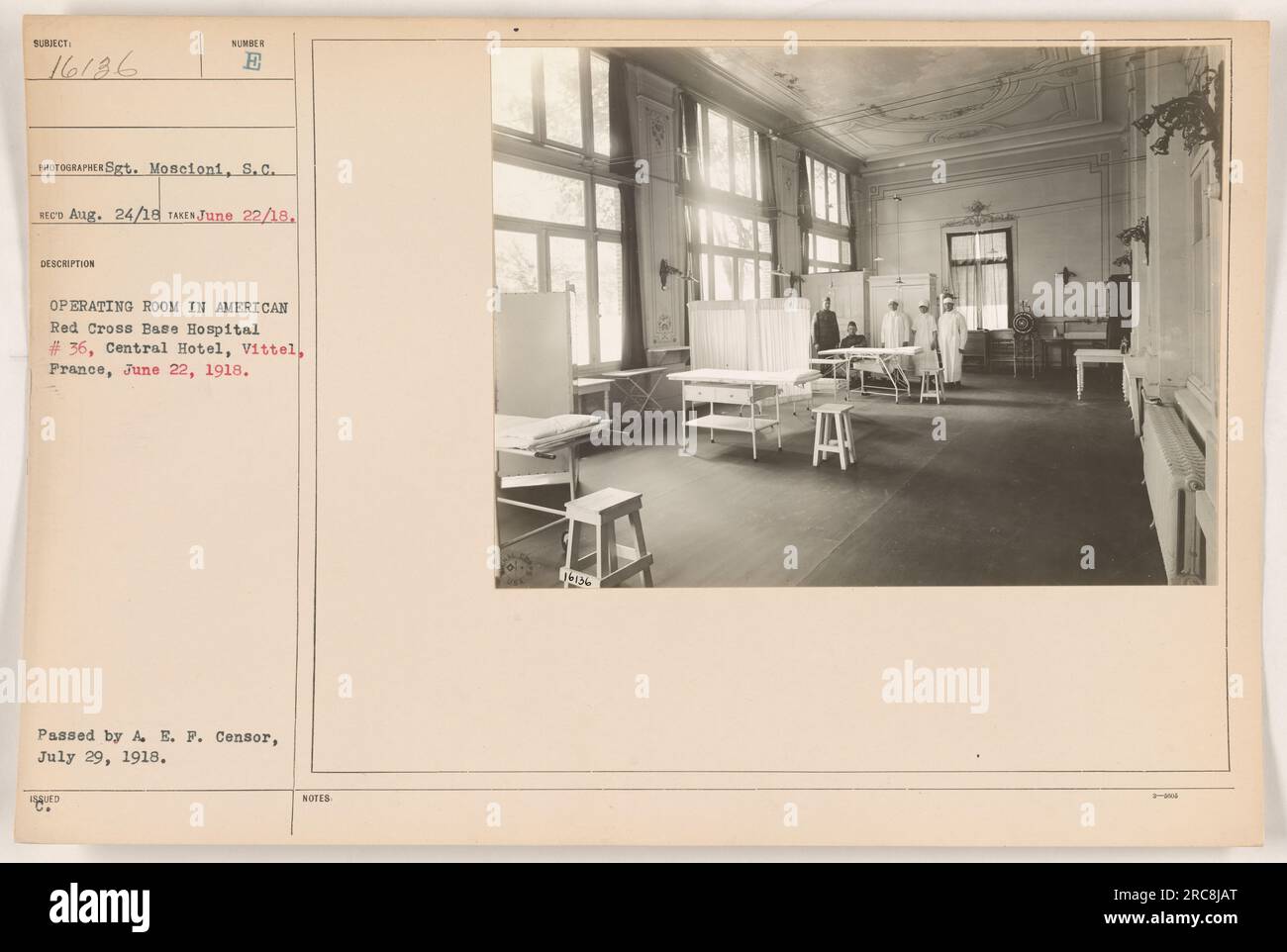 Image shows the operating room in American Red Cross Base Hospital #36 ...