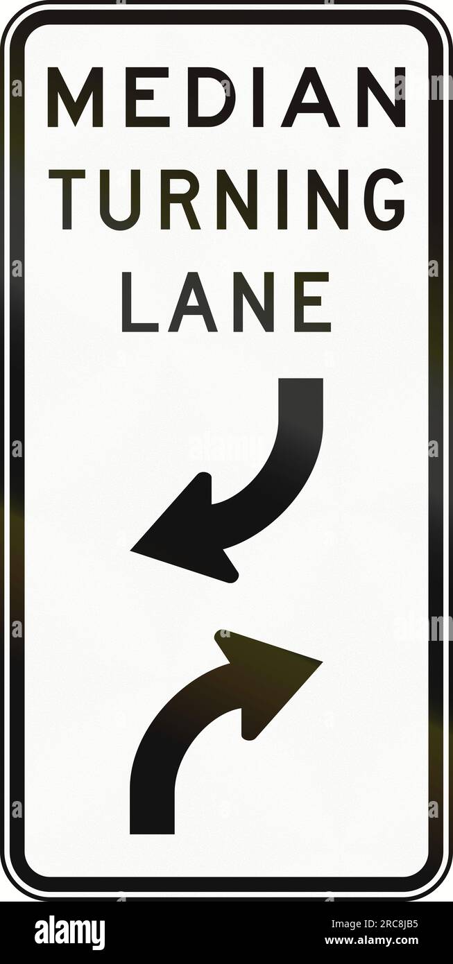 Australian regulatory sign - Median turning lane Stock Photo - Alamy