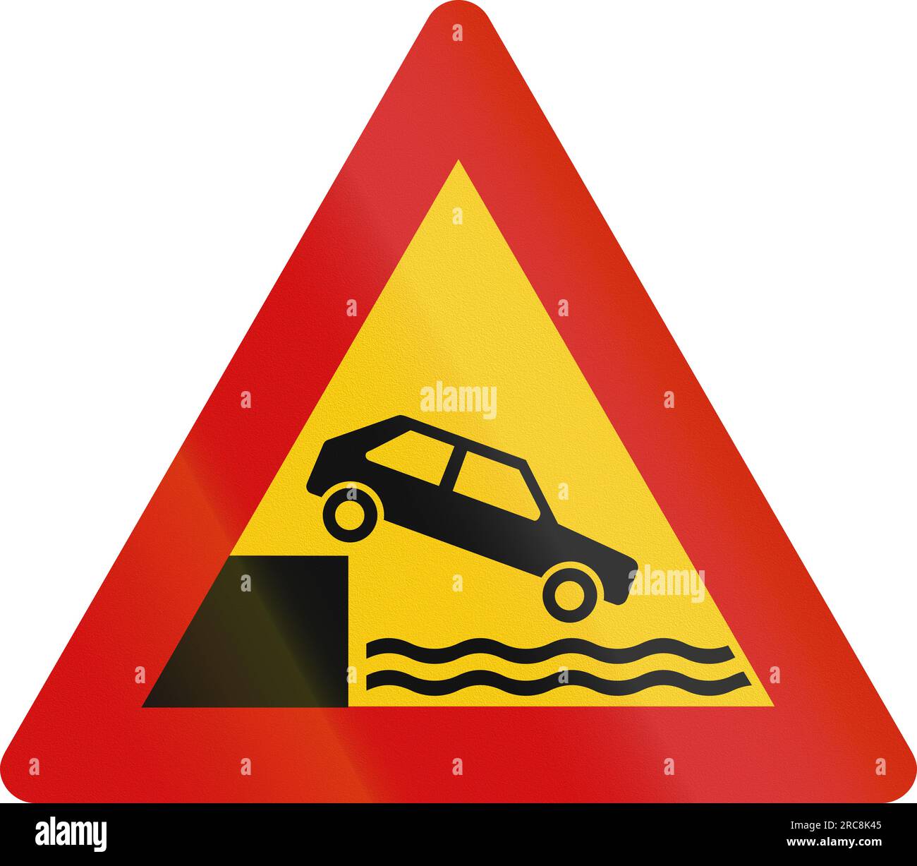 Icelandic sign warning about an edge of water Stock Photo - Alamy