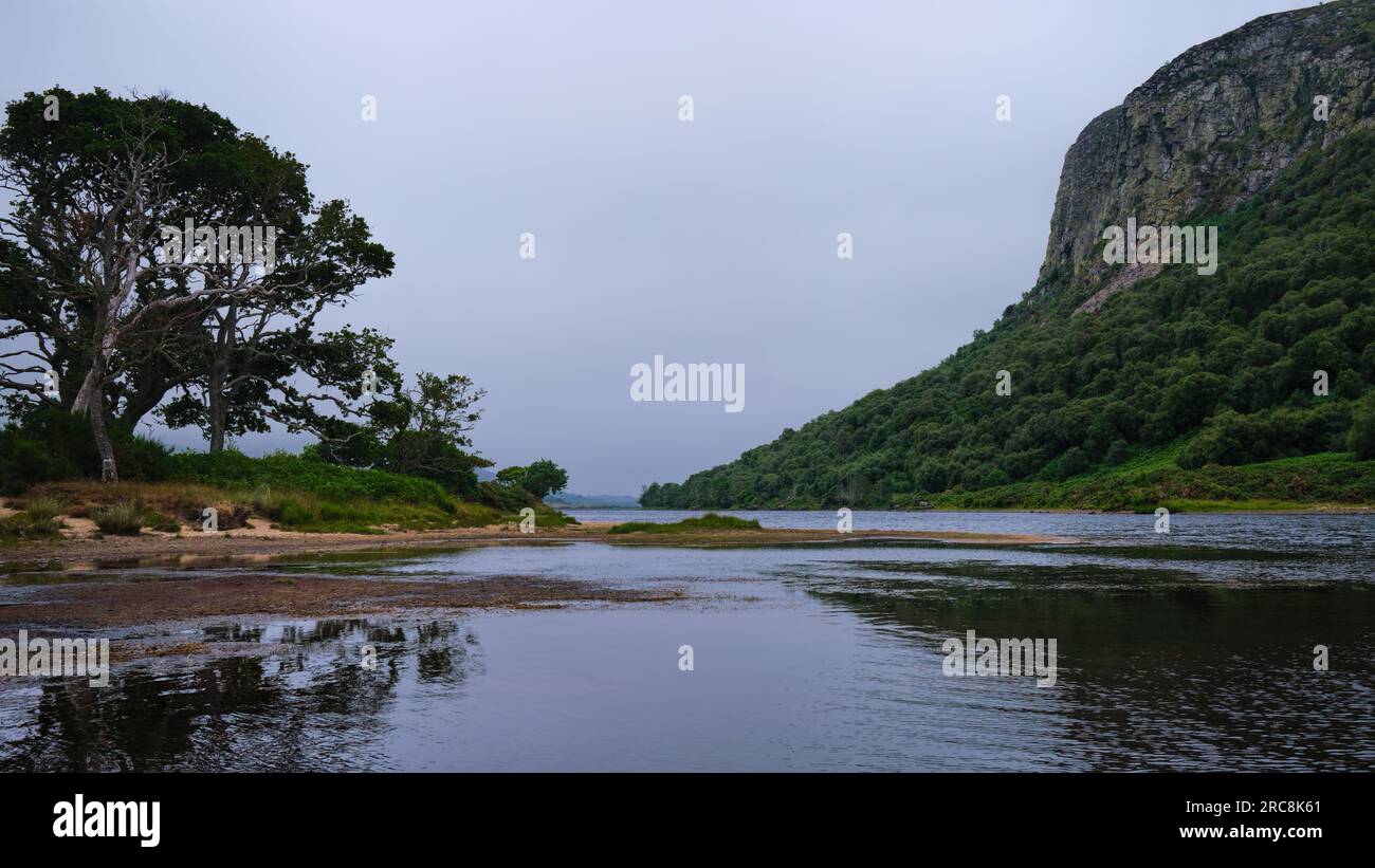 Loch Brora and Carrol Rock in Sutherland Stock Photo - Alamy