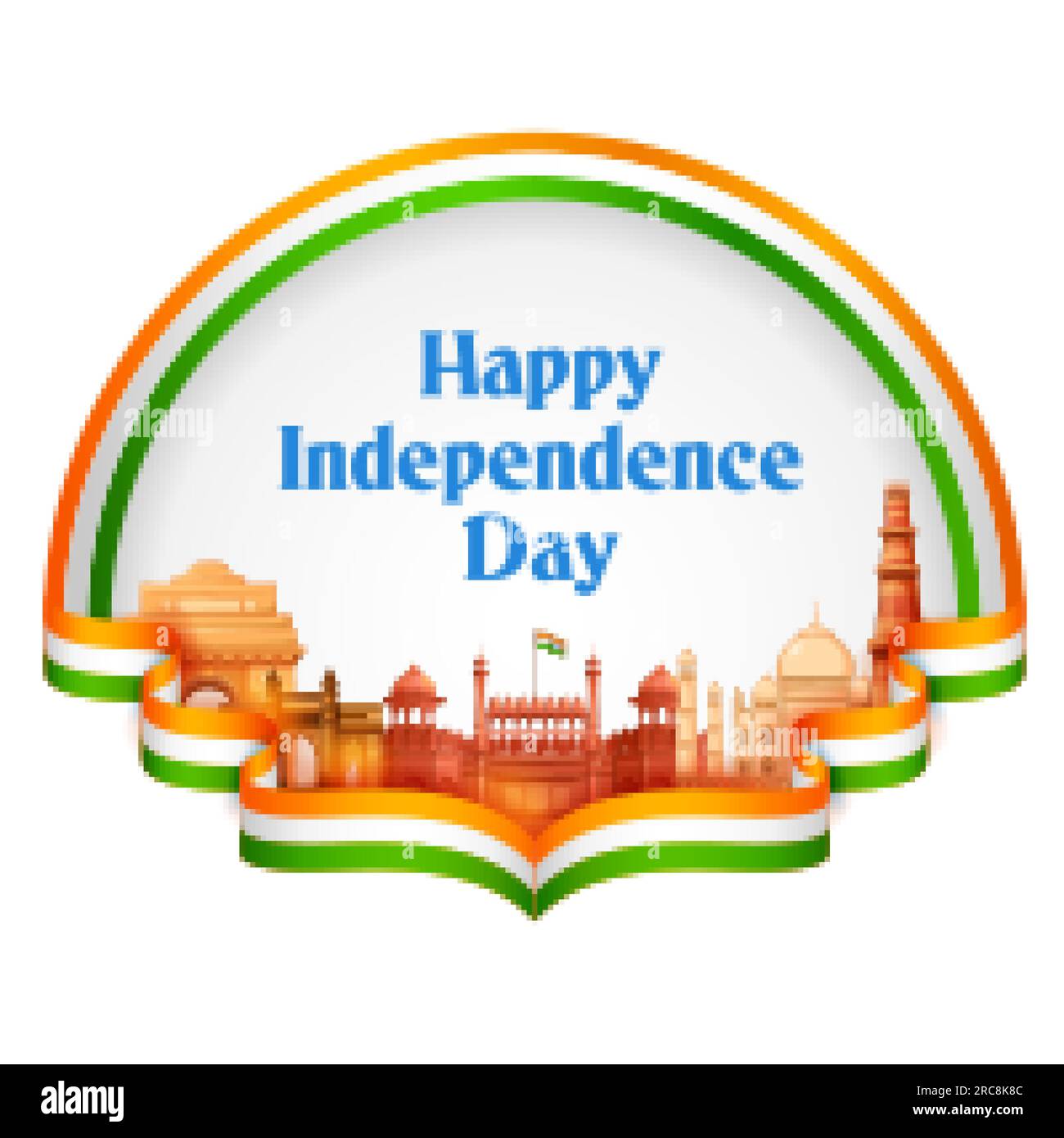 abstract tricolor banner with Indian flag for 15th August Happy ...