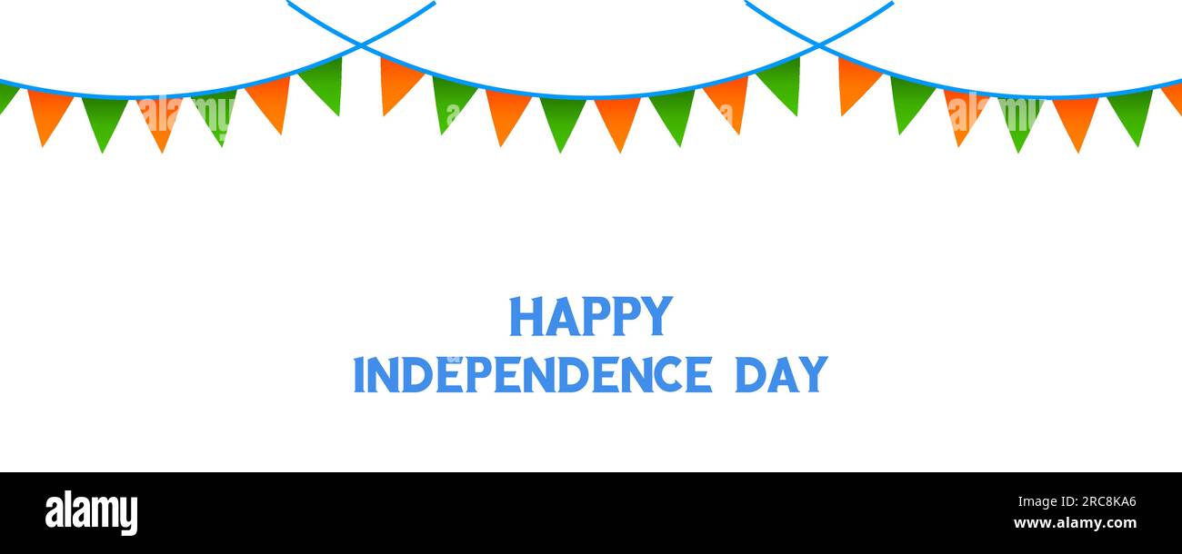 abstract tricolor banner with Indian flag for 15th August Happy ...
