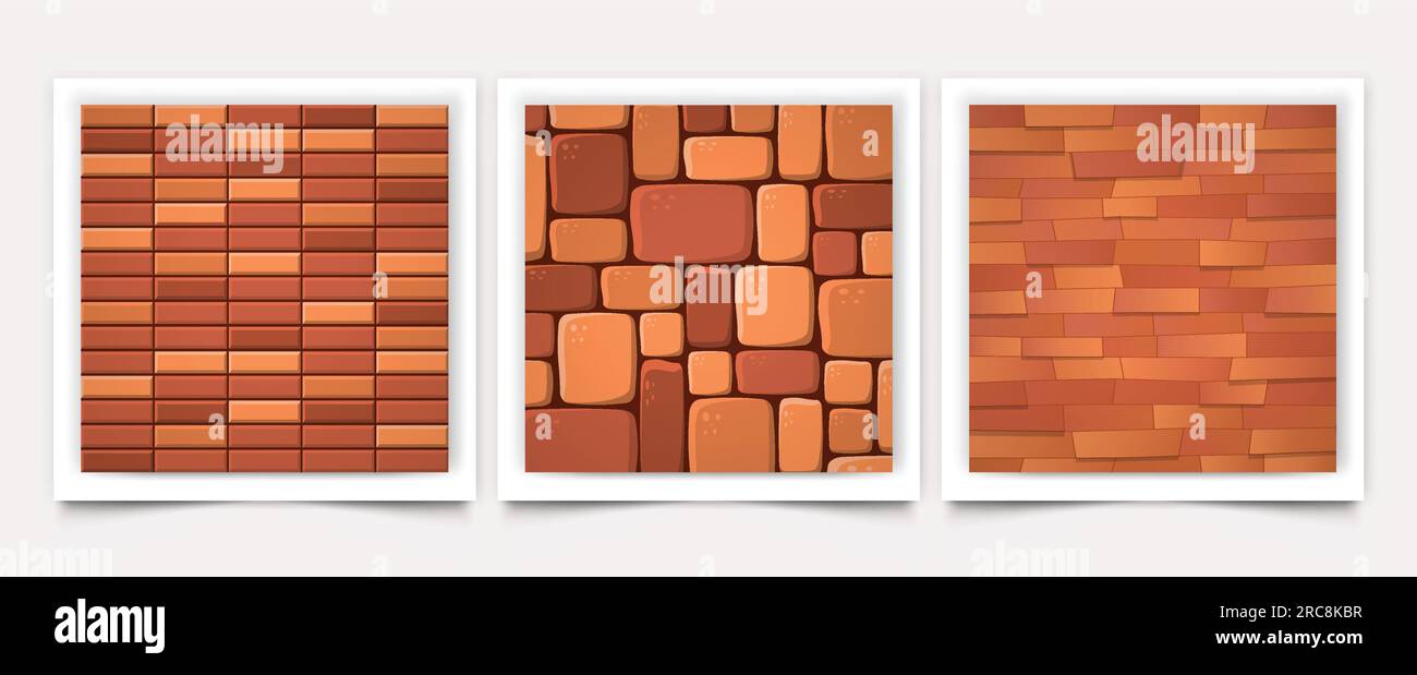Vector illustration of seamless texture of a cartoon bricks wall art ...