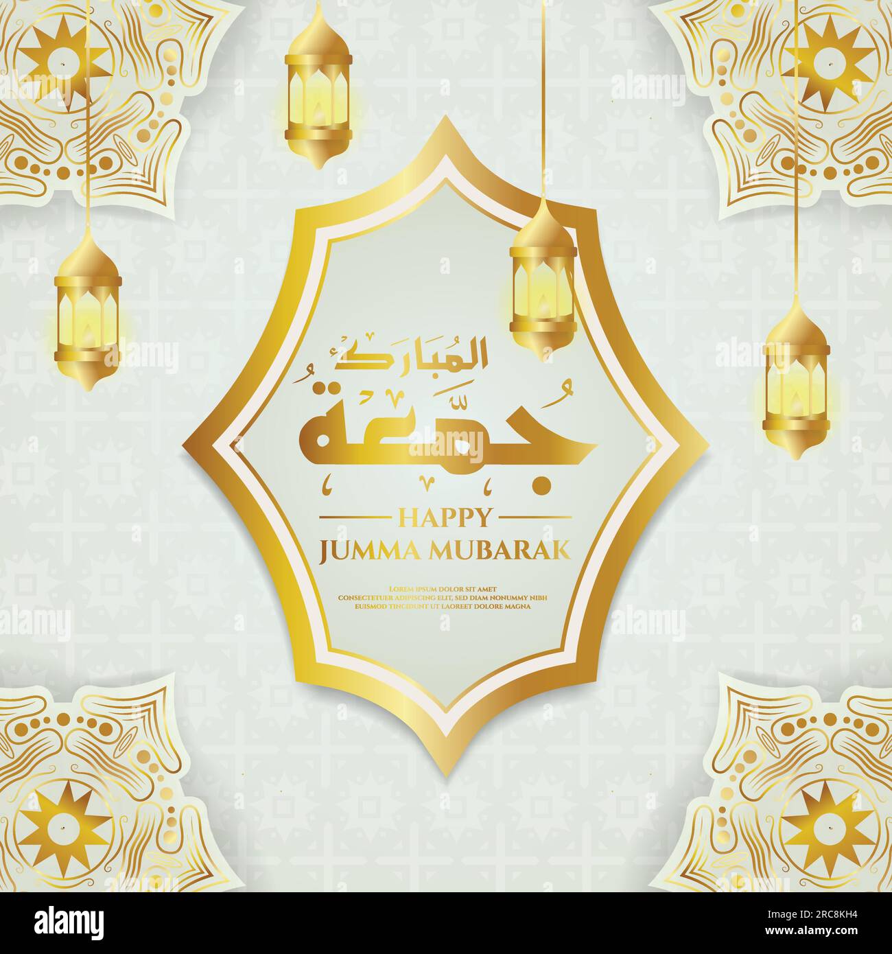 Vector Illustration of Jumma mubarak calligraphy golden jummah day ...
