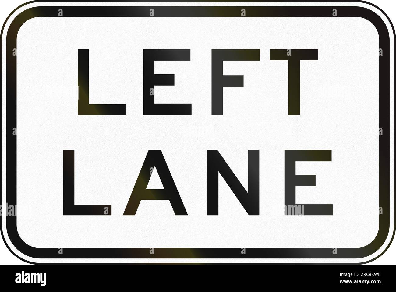 Supplementary Australian road sign - Left lane Stock Photo - Alamy