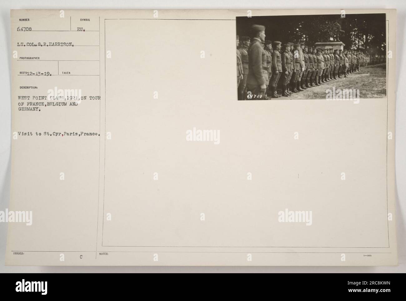 West Point Class of 1921 on a tour of France, Belgium, and Germany ...