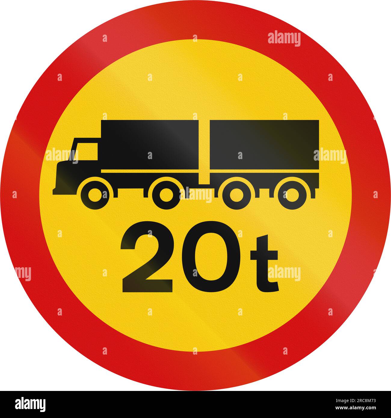 Road sign in Iceland - No combination vehicles with an overall weight ...