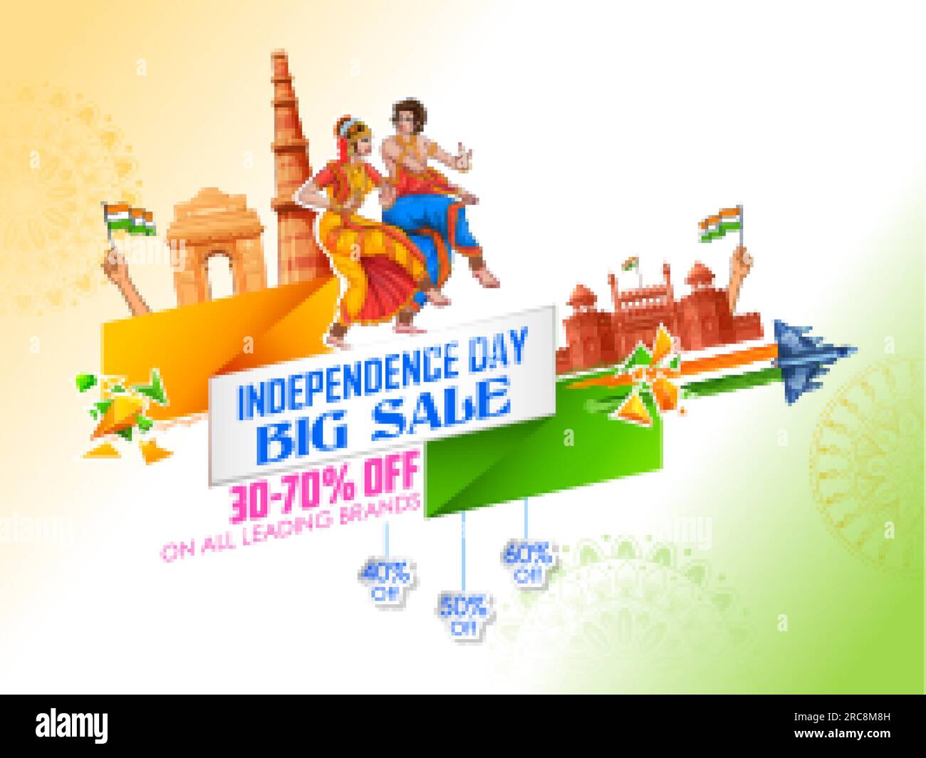 abstract tricolor banner with Indian flag for 15th August Happy ...