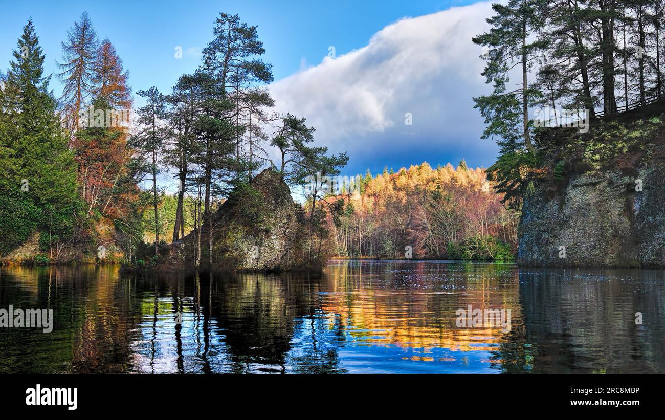 The Aigas Gorge and the River Beauly in Autumn colour Stock Photo - Alamy
