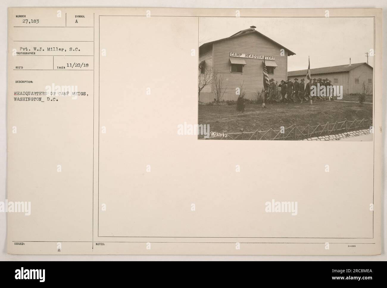 Pvt. W.J. Miller from the Signal Corps (S.C.) is captured in this ...