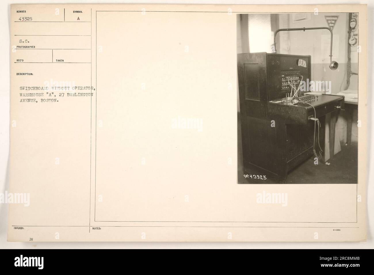 A photograph of a switchboard without an operator in Warehouse "A ...
