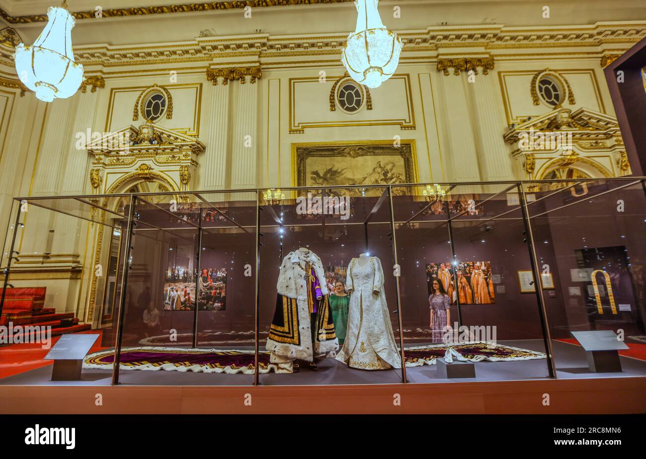 London UK Thursday 13 July 2023 The King and Queen's magnificent Robes ...
