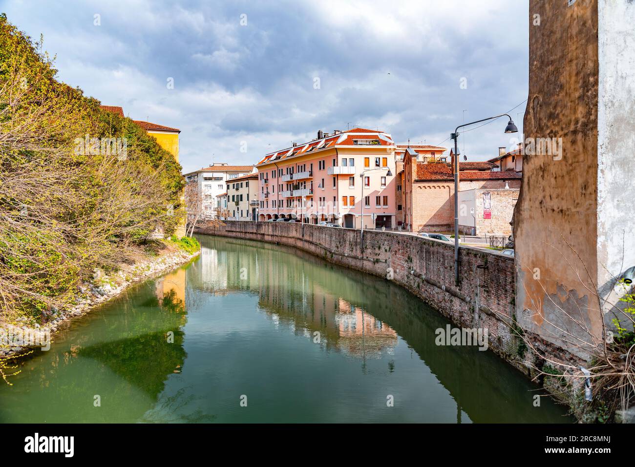Traditional Paduan architecture, buildings by the river Brenta in Padua ...