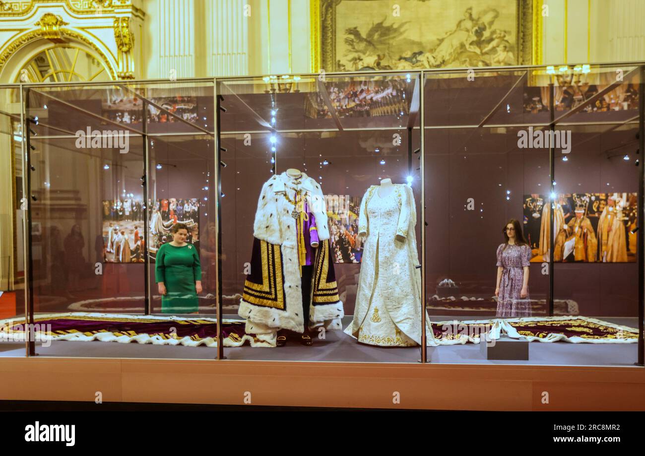 London UK Thursday 13 July 2023 The King and Queen's magnificent Robes ...