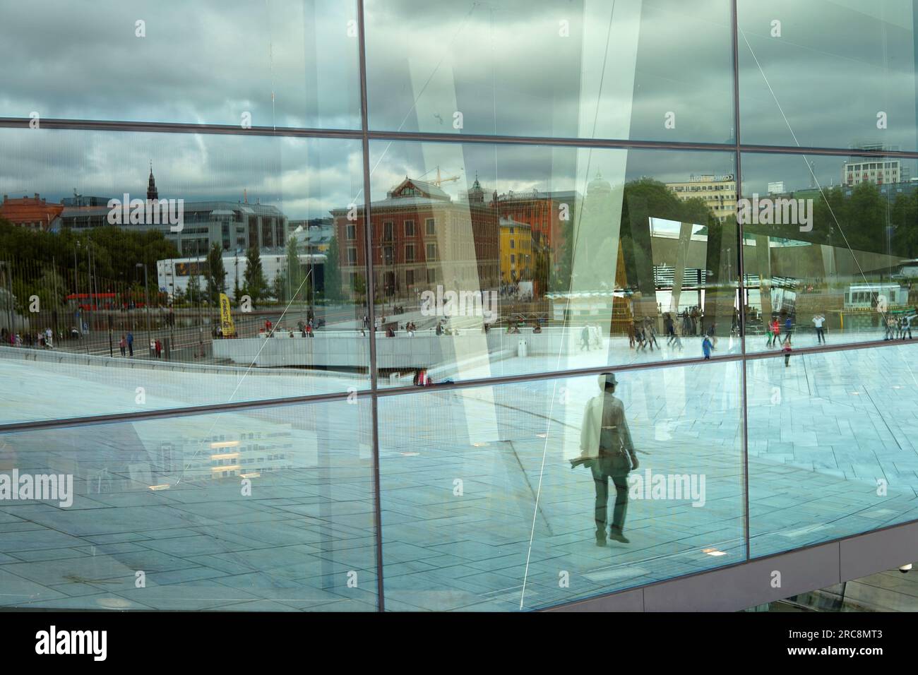 Reflections in Glass at the Oslo Opera House, Oslo, Norway Stock Photo ...