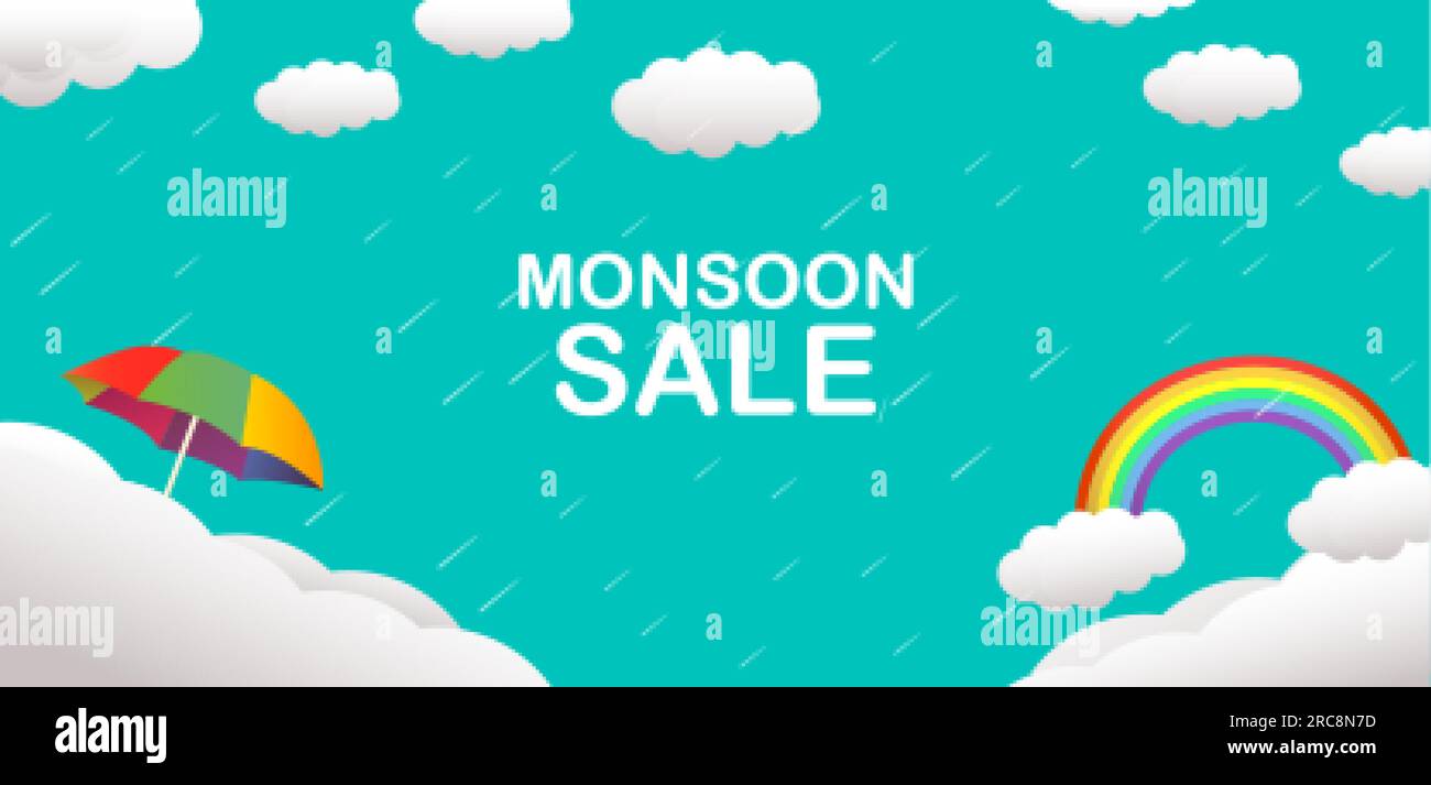 sale and promotion flyer banner background template for Monsoon Sale ...