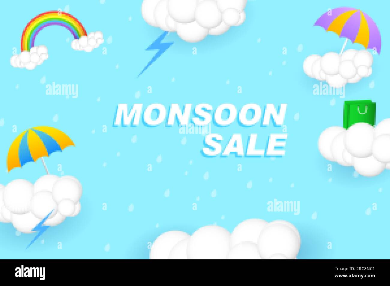 sale and promotion flyer banner background template for Monsoon Sale ...