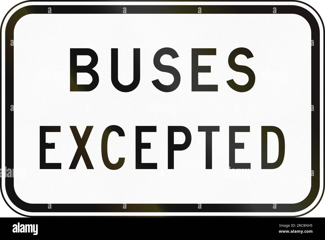Supplementary Australian road sign - Buses Excepted Stock Photo - Alamy