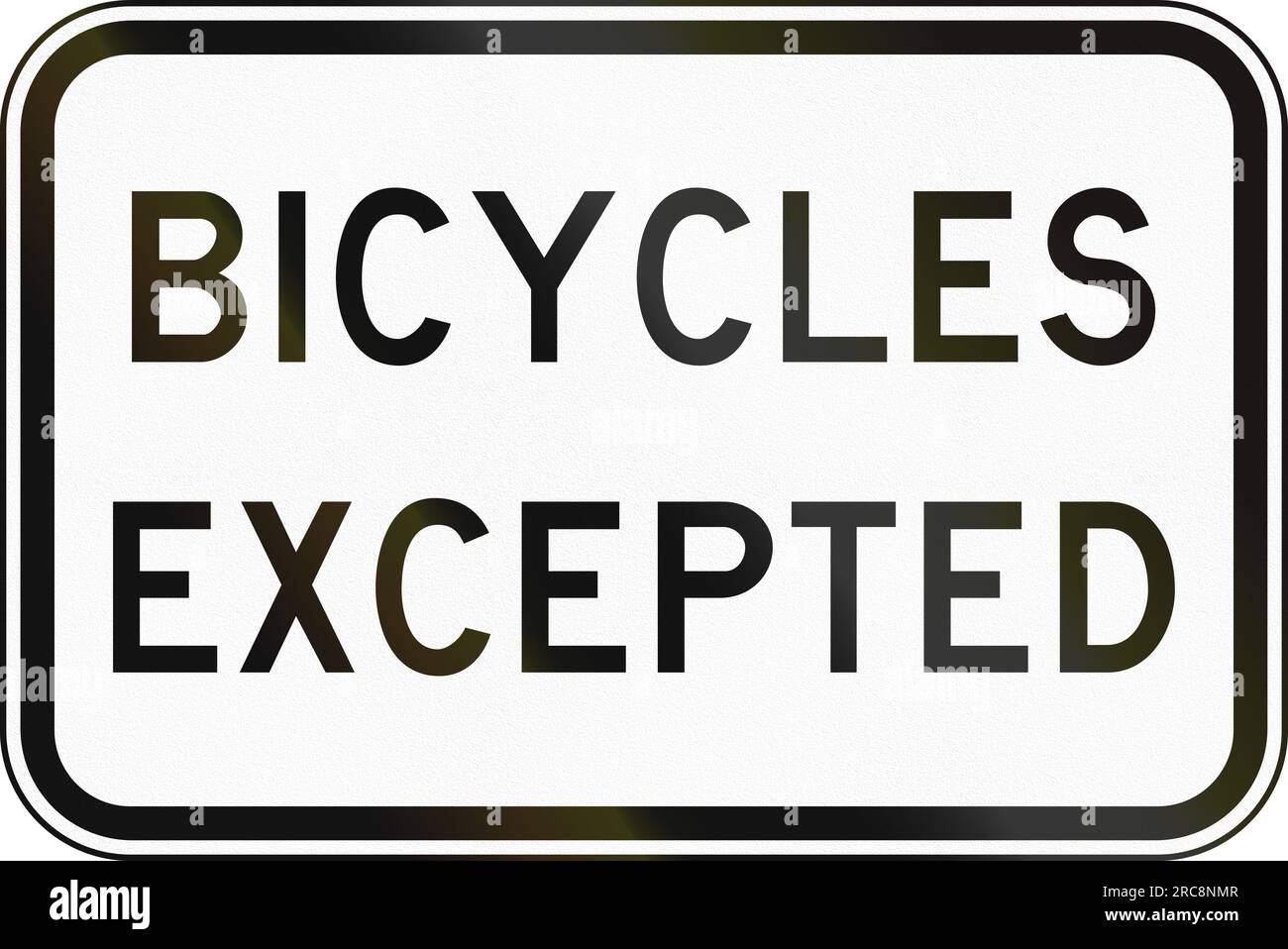 Supplementary Australian road sign: Bicycles excepted Stock Photo - Alamy
