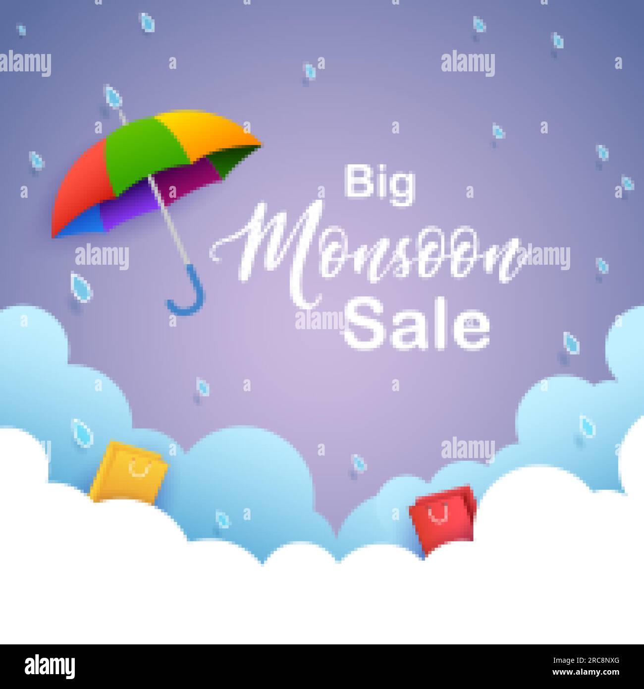 sale and promotion flyer banner background template for Monsoon Sale ...
