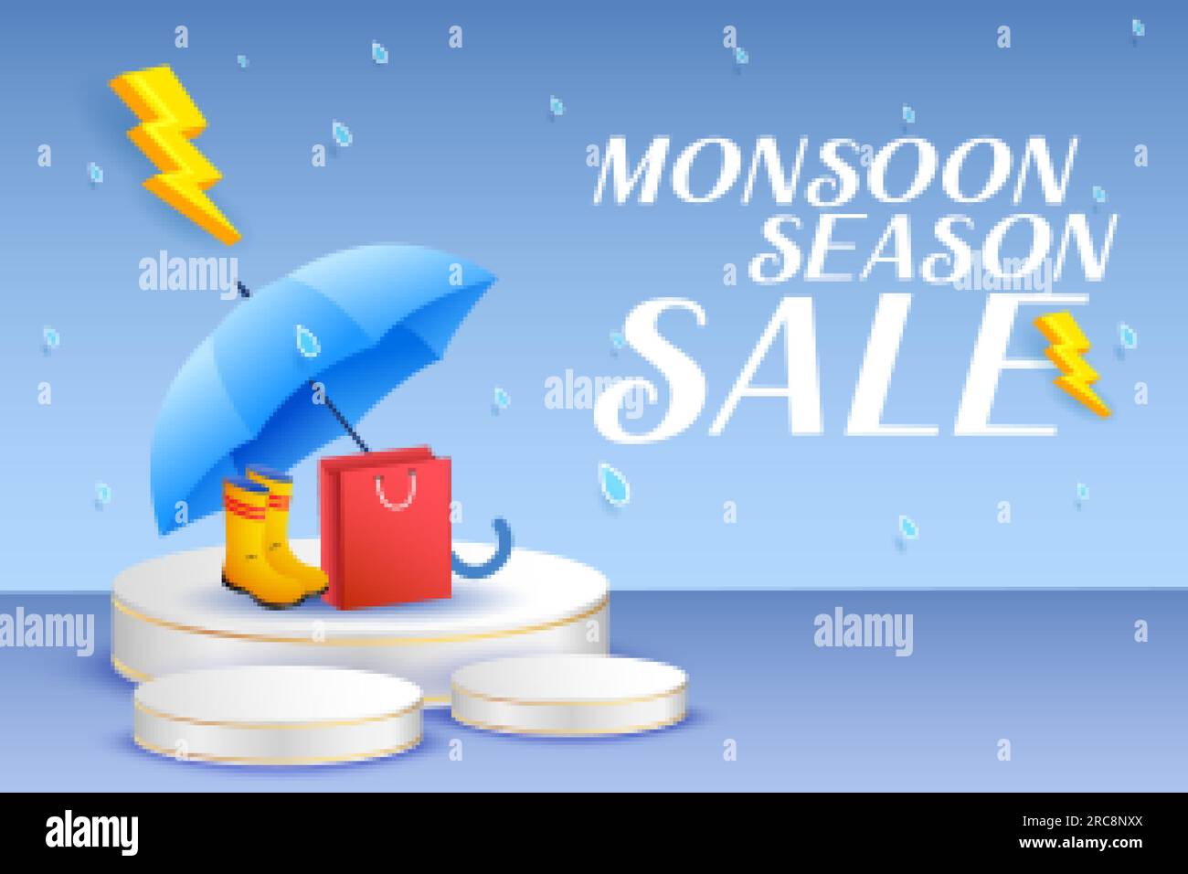 sale and promotion flyer banner background template for Monsoon Sale ...