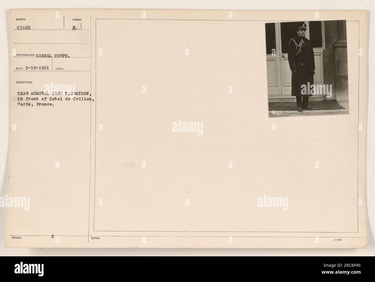 Visit of admiral grayson in paris hi-res stock photography and images ...